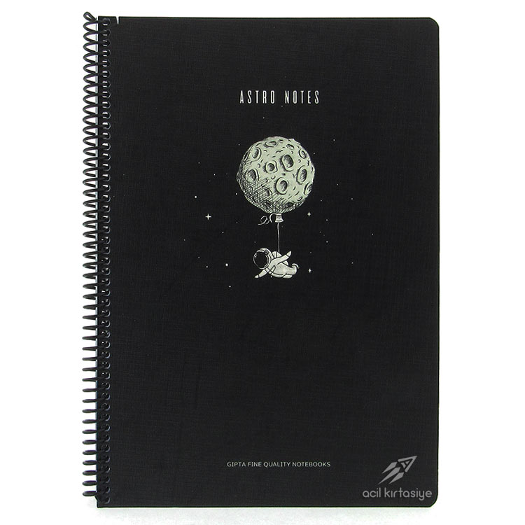 Gipta Astro Notes Spiralli Defter A4 Buyuk 80 Yaprak Cizgili Baloon